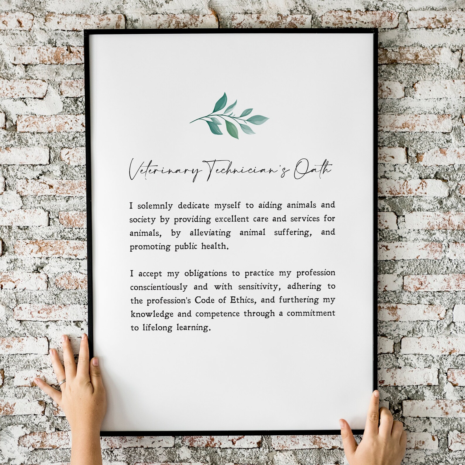 Veterinary Technician's Oath Vet Tech Veterinarian - Etsy