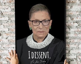Rbg I Dissent Poster - Etsy