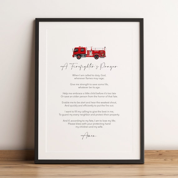 A Firefighter's Prayer 2 Christian Bible Fireman - Etsy