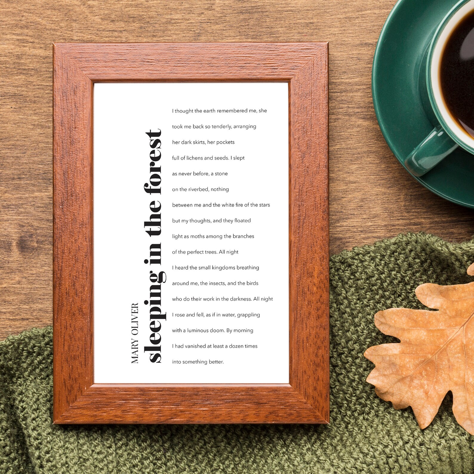 Sleeping in the Forest v2 Mary Oliver Poem Nature | Etsy