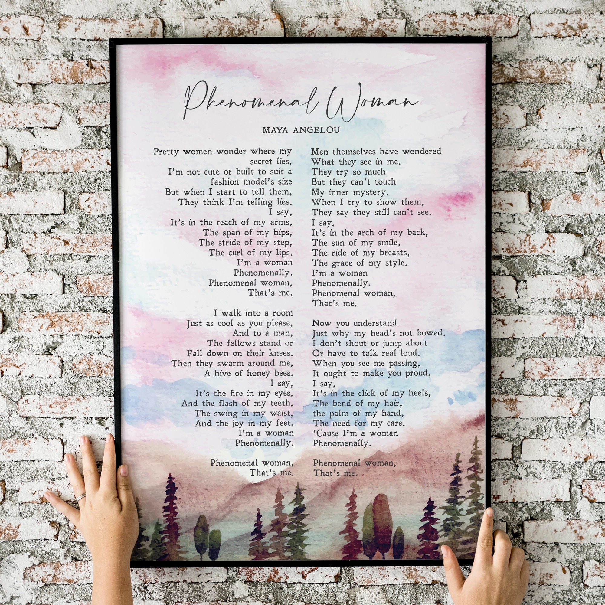 Phenomenal Woman Maya Angelou Illustrated Poem | Etsy