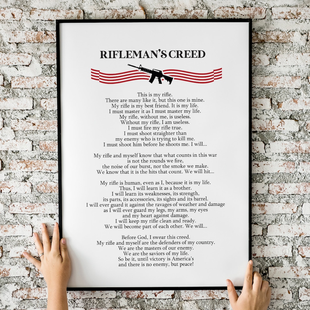 Rifleman's Creed | US Marine Corps | Marine's Gift | American Soldier ...
