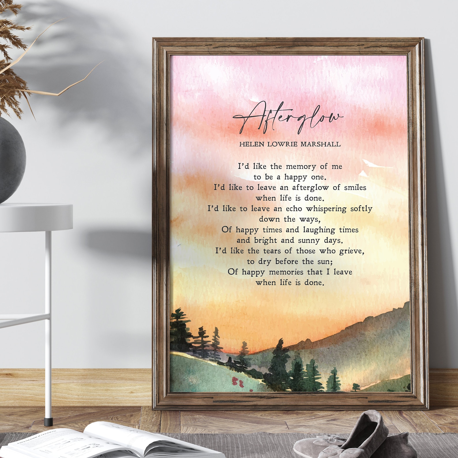 Afterglow Helen Lowrie Marshall Funeral Poem Sympathy - Etsy