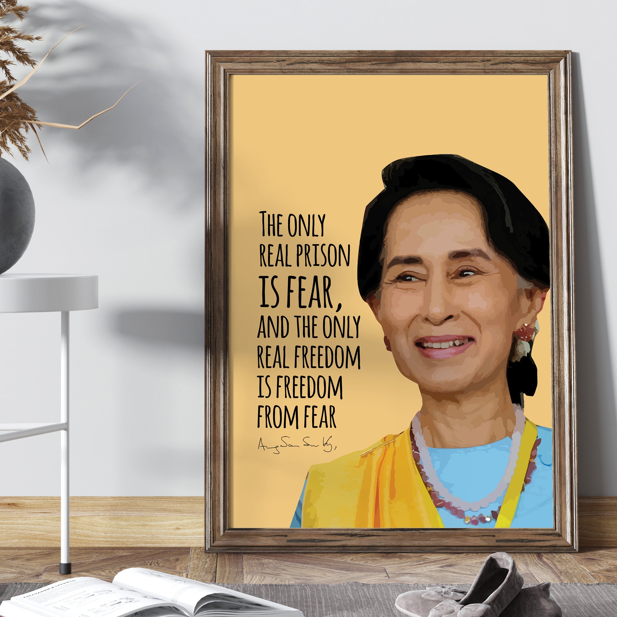 Aung San Suu Kyi Quote The Only Real Prison is Fear | Etsy