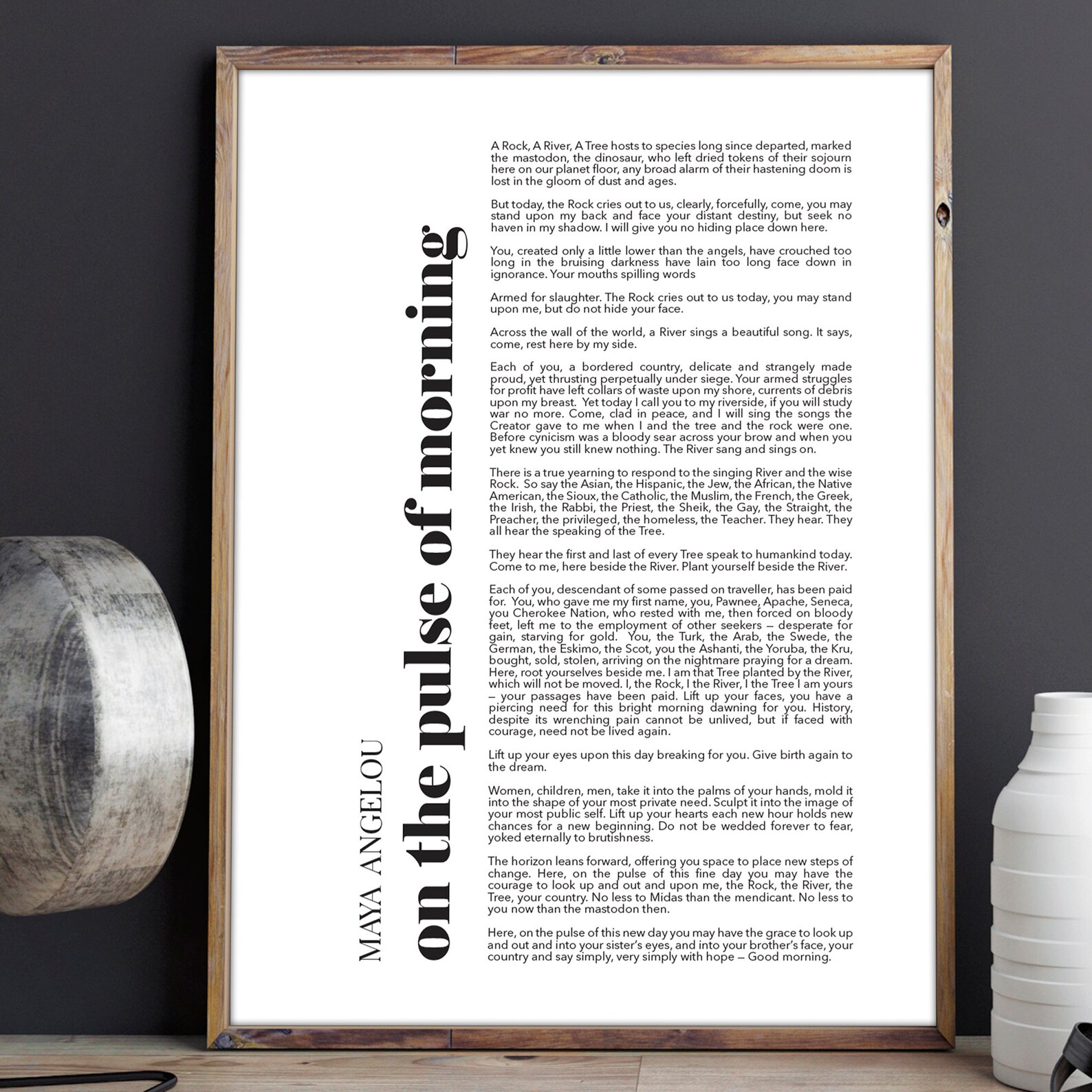 Maya Angelou Poem on the Pulse of Morning Clinton - Etsy