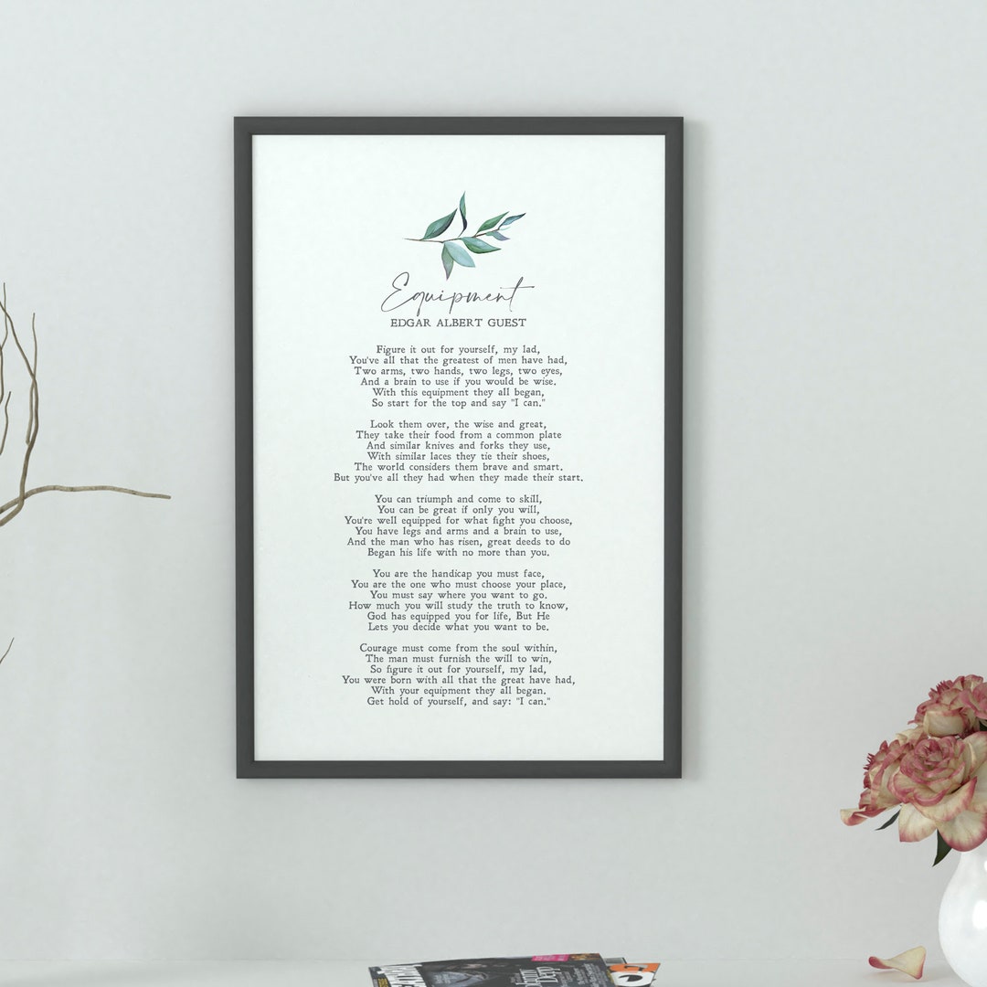 Equipment | Edgar Albert Guest | Poem | Motivation | Inspiration ...