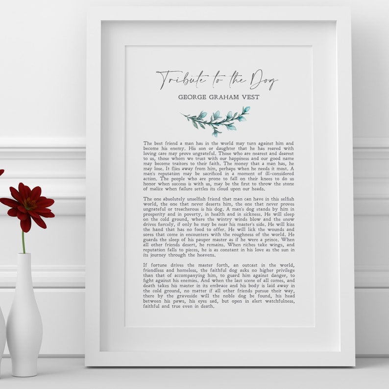 Tribute to the Dog | George Graham Vest | Speech | Eulogy | Court Case ...