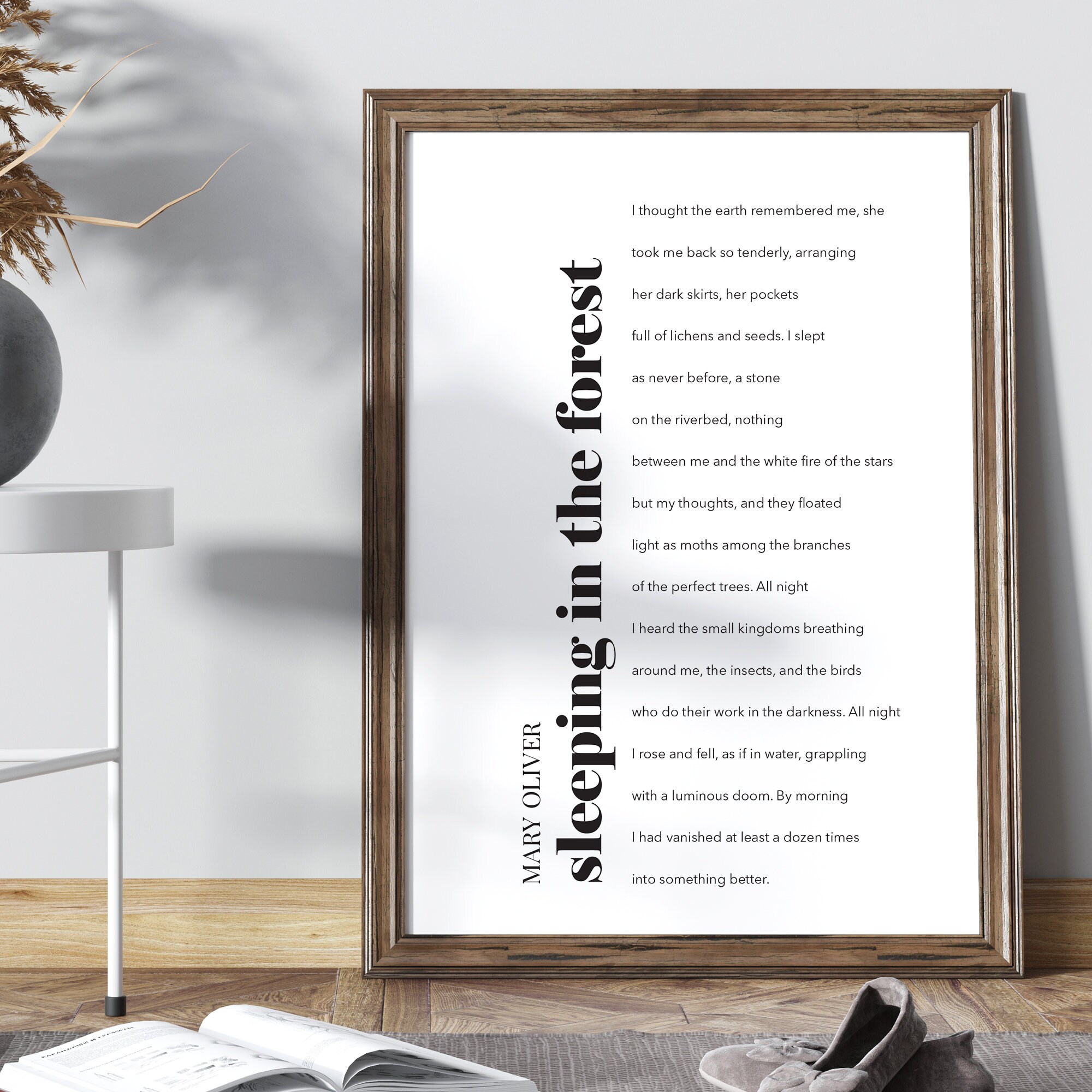 Sleeping in the Forest v2 Mary Oliver Poem Nature | Etsy
