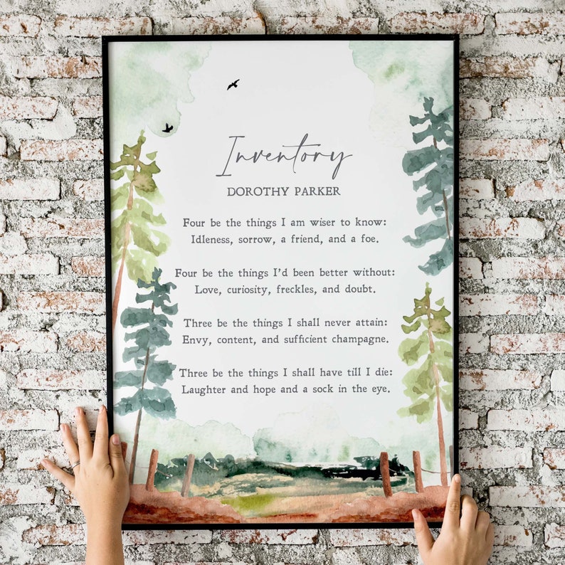 Inventory Dorothy Parker Poem Illustrated Life Advice - Etsy