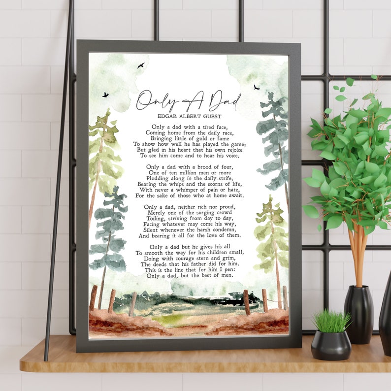 Only A Dad Edgar Albert Guest Poem Life Watercolor - Etsy