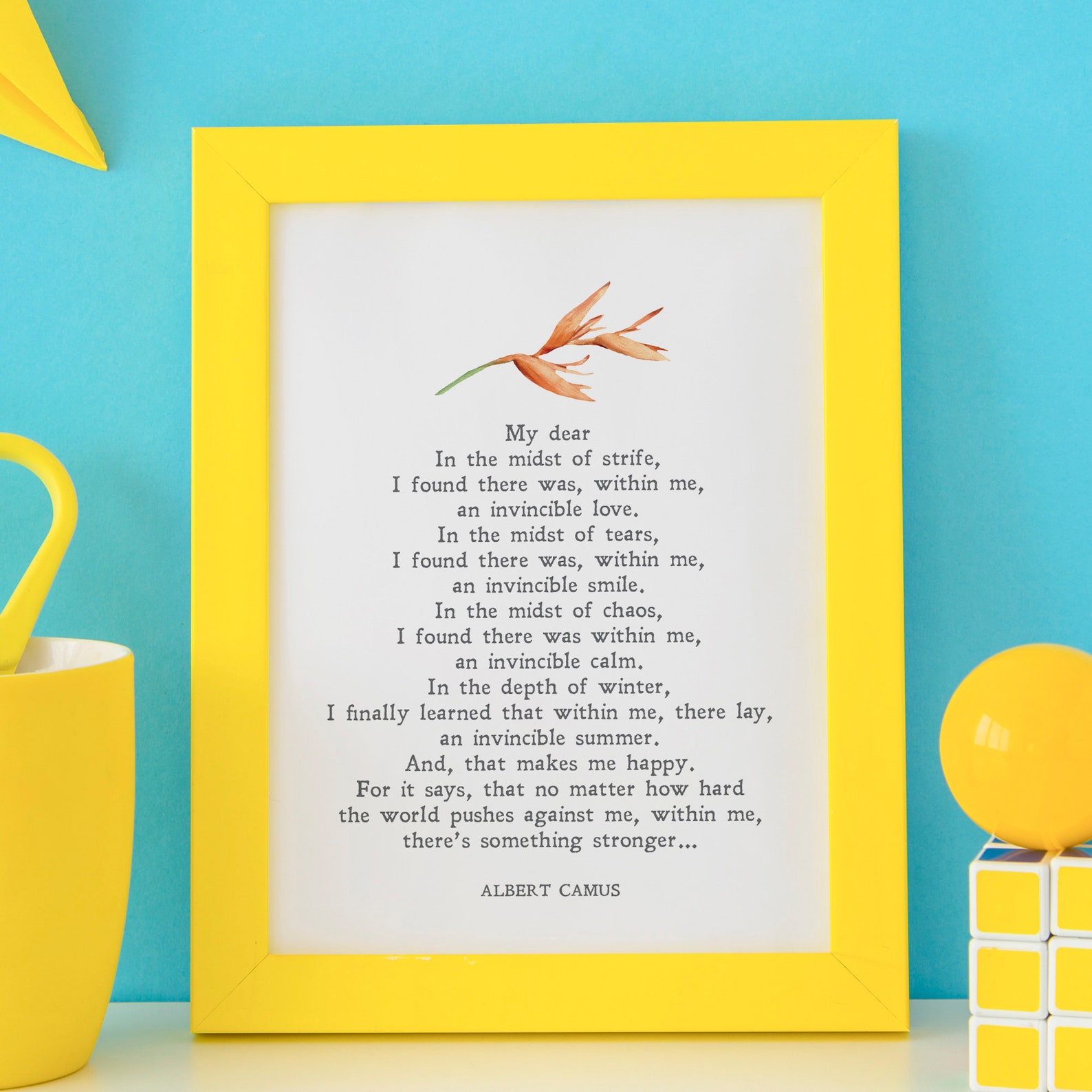 Invincible Summer Albert Camus Poem Literature - Etsy