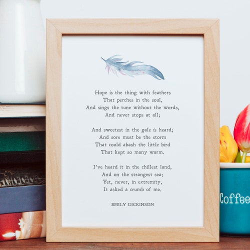Hope is the Thing With Feathers / Emily Dickinson / Printable - Etsy
