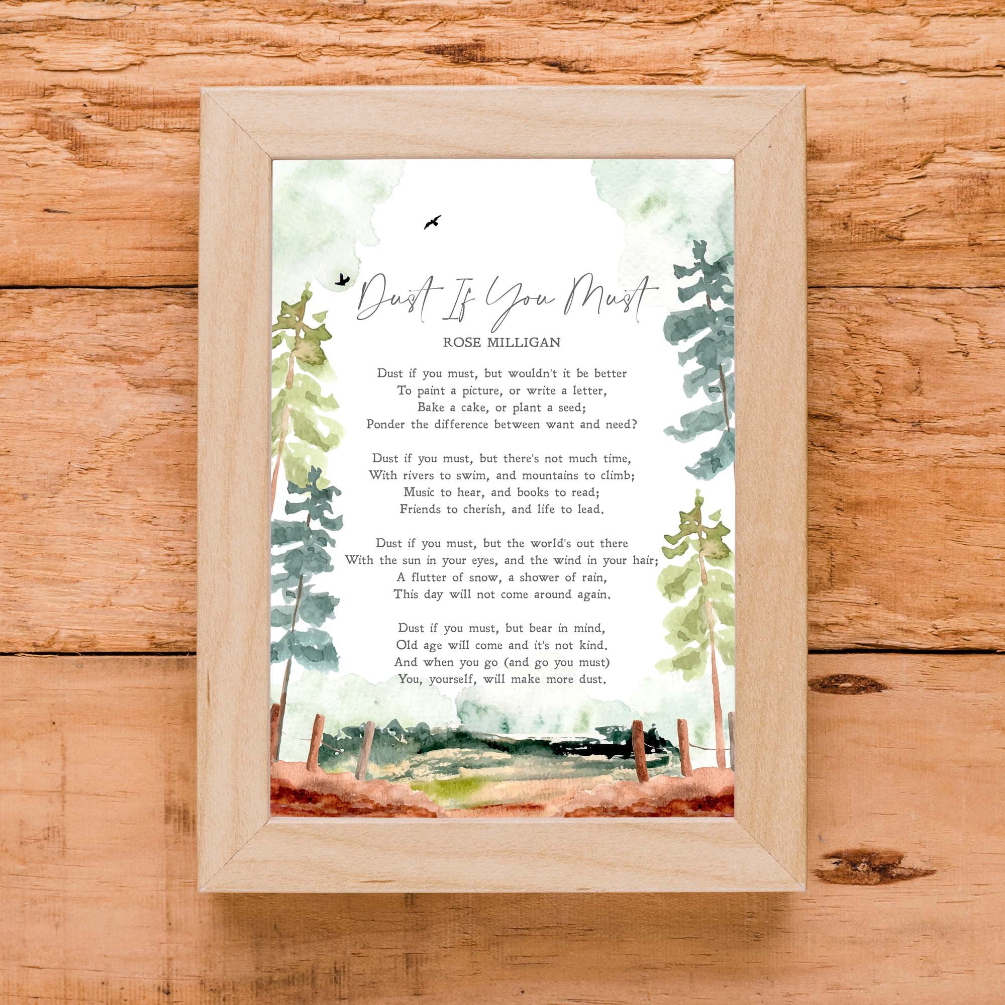 Dust If You Must Rose Milligan Poem Nature Living Life - Etsy