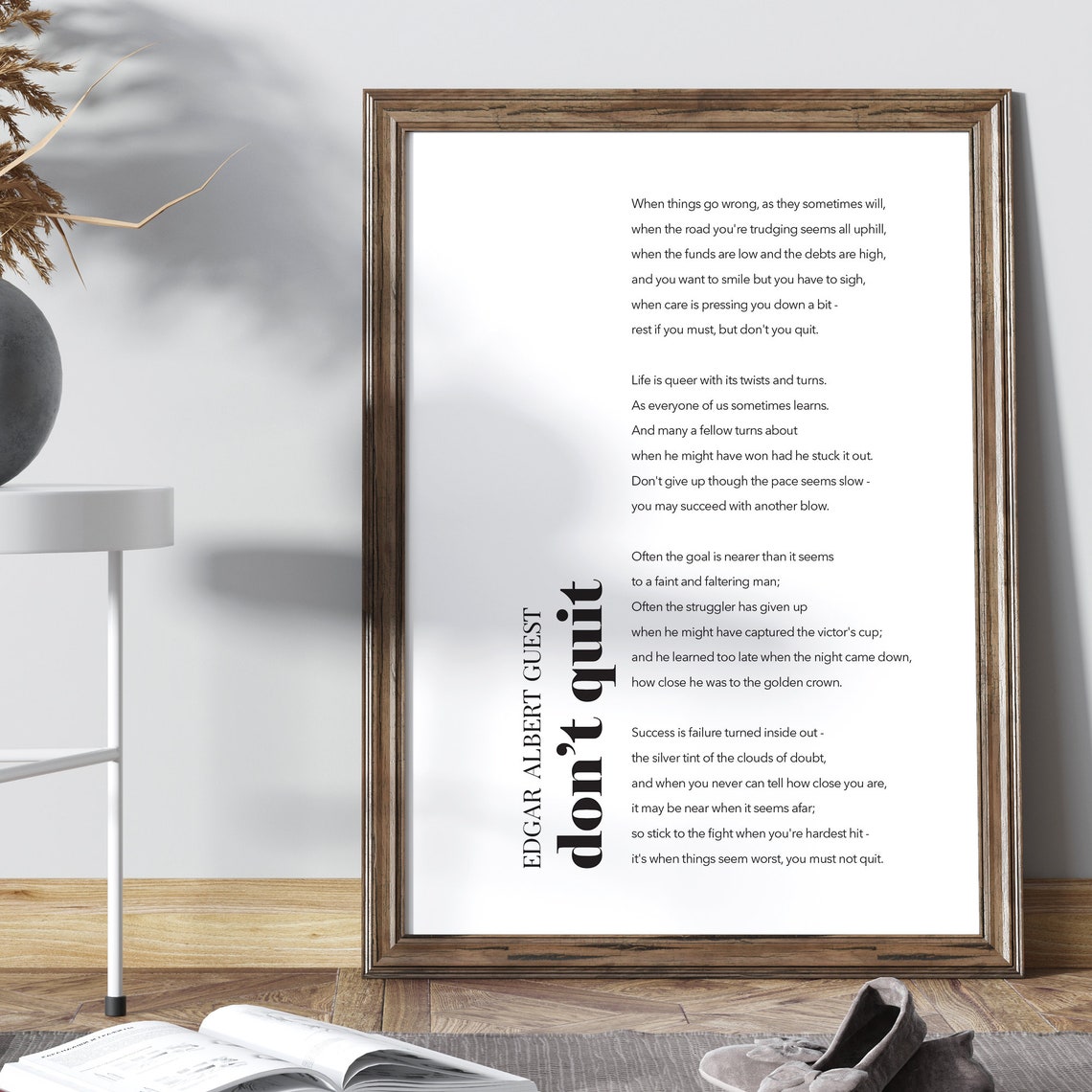 Don't Quit V2 Edgar Albert Guest Poem Motivation - Etsy