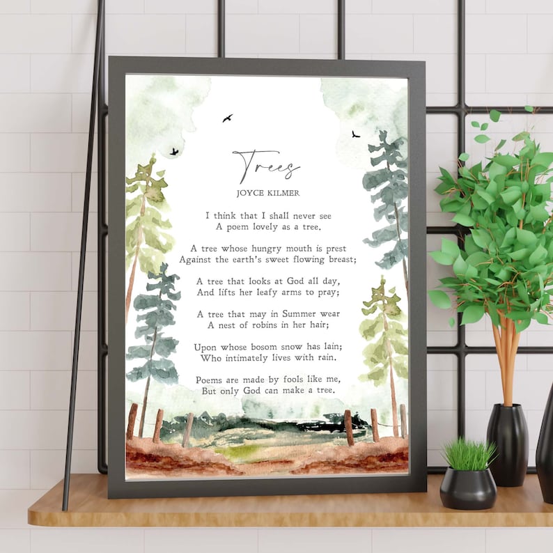 Trees | Joyce Kilmer | Poem | Nature | Art | Inspiration | Print | Wall ...