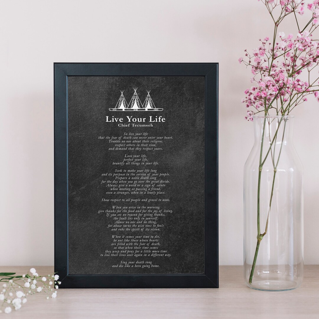 Live Your Life | Chief Tecumseh | Poem | Illustrated | Blackboard ...