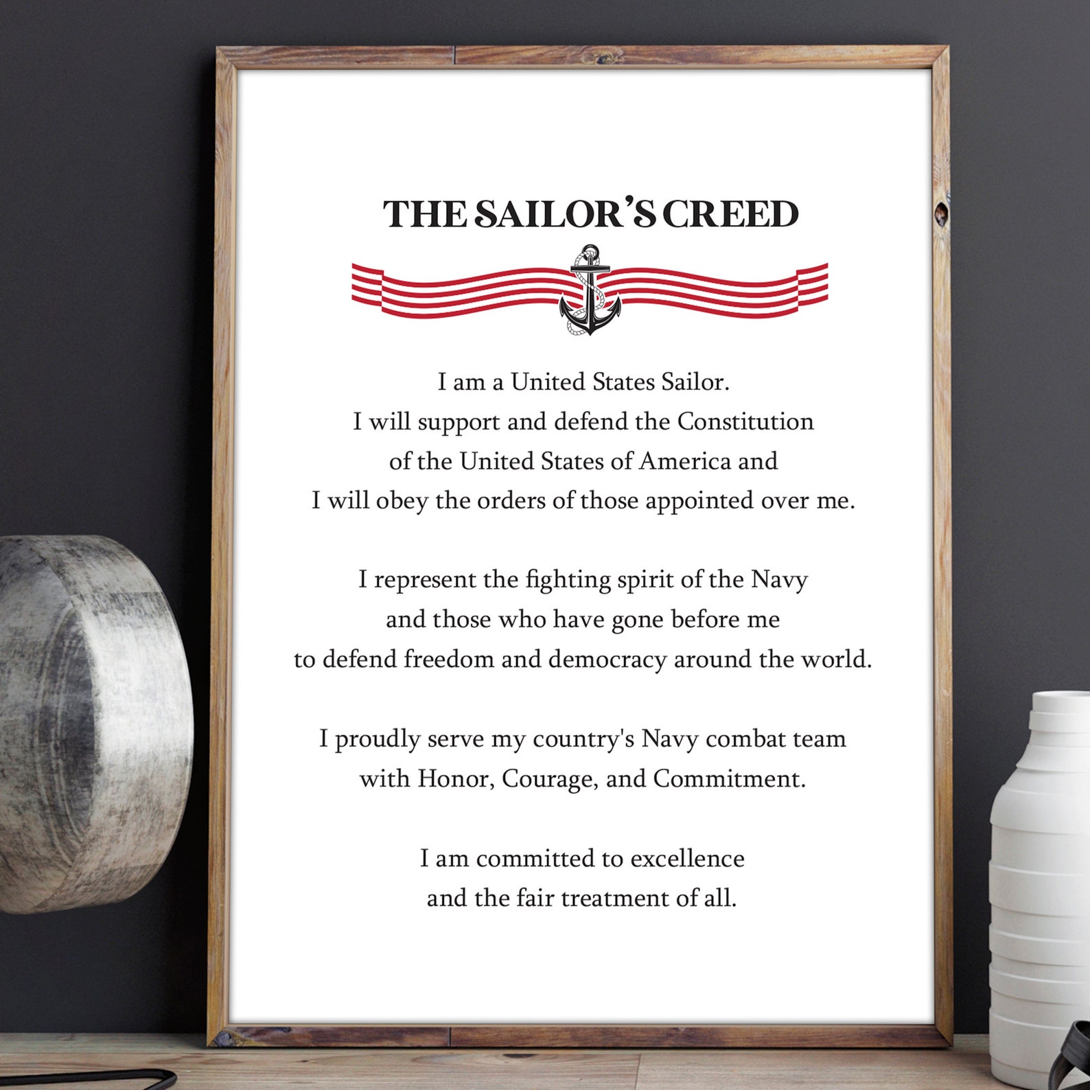 Sailor's Creed US Navy Gift for Sailor American - Etsy