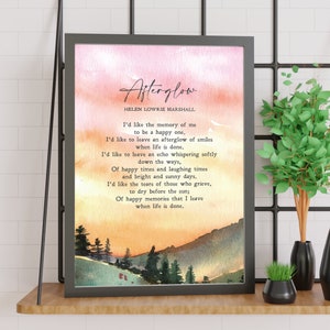 Afterglow | Helen Lowrie Marshall | Funeral Poem | Sympathy Gift ...