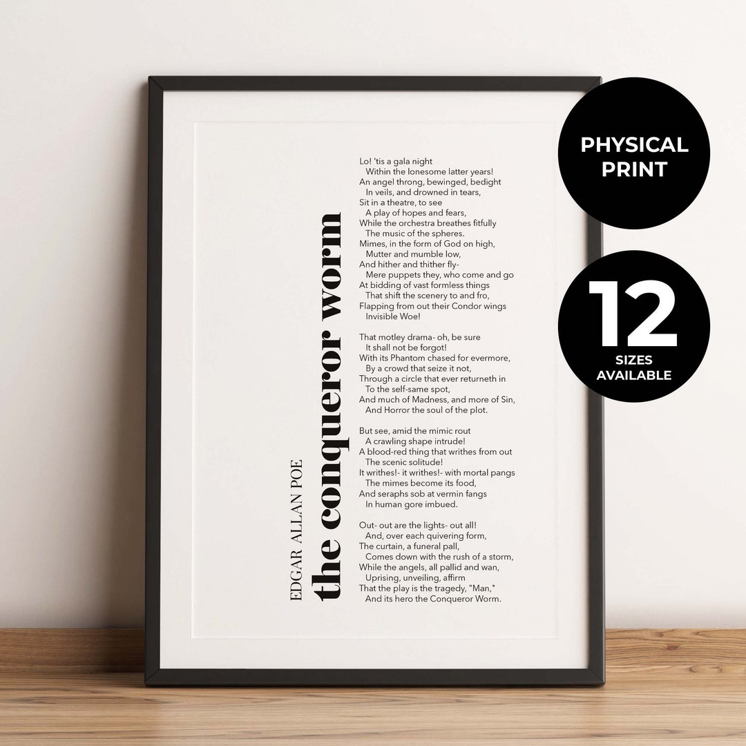 The Conqueror Worm Edgar Allan Poe Poem Death Macabre - Etsy