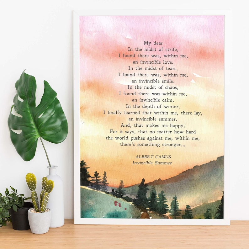 Invincible Summer V2| Albert Camus | Poem | Literature | Motivation ...