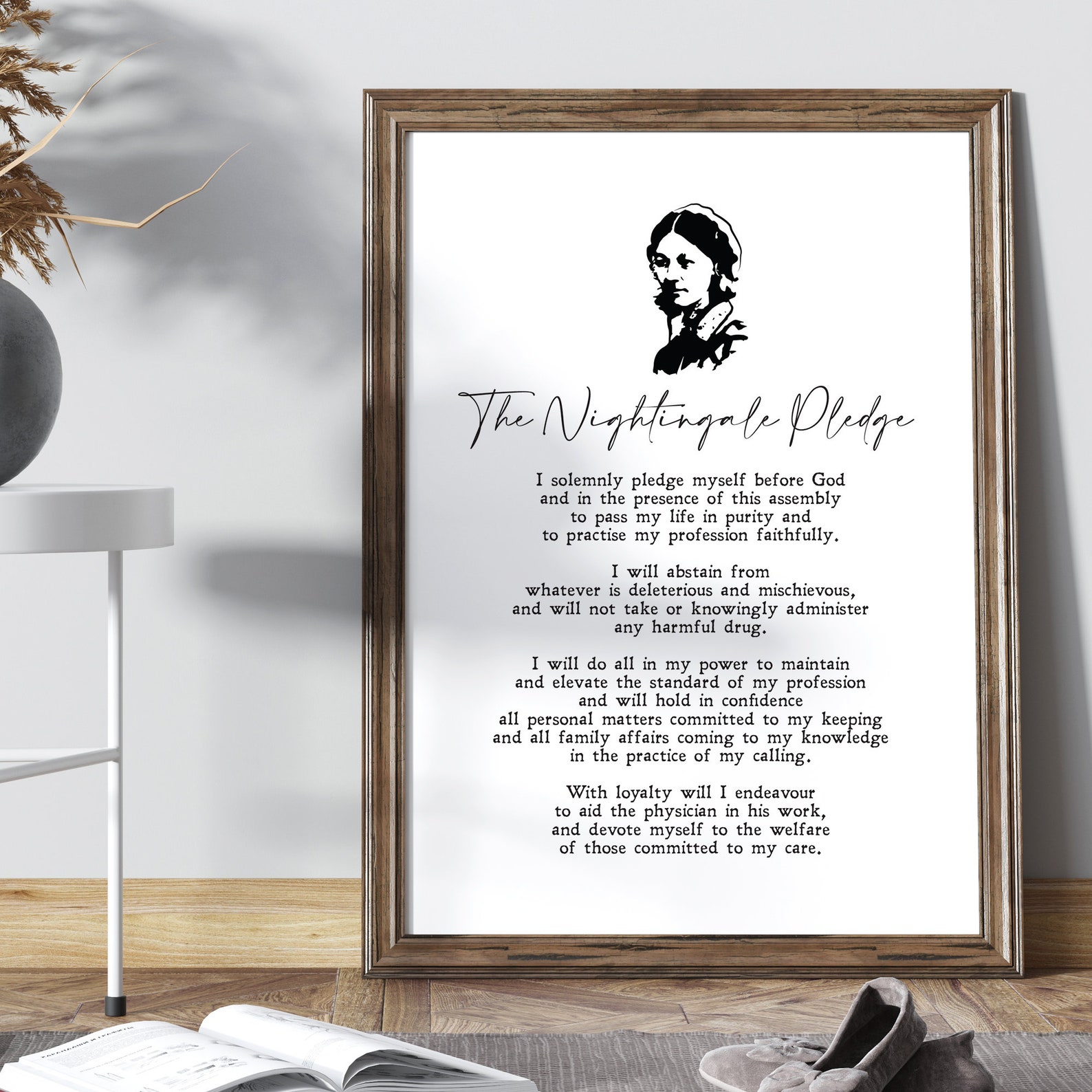 Nightingale Pledge | Nurse | Gift | Inspiration | Wall Art | Minimalist ...