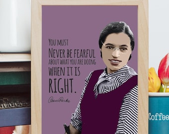 Rosa Parks Poster, Feminist Artwork, Minimalist Print. Civil Rights ...
