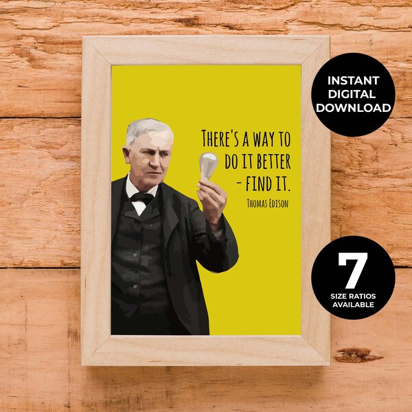 Thomas Edison Quote - Etsy