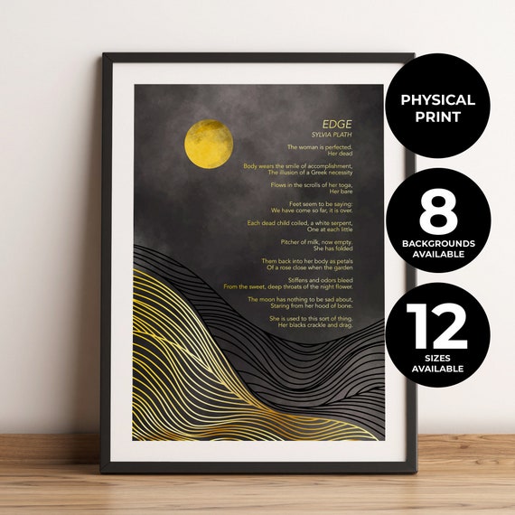 Edge Sylvia Plath Poem Dark Print Wall Art Quote - Etsy