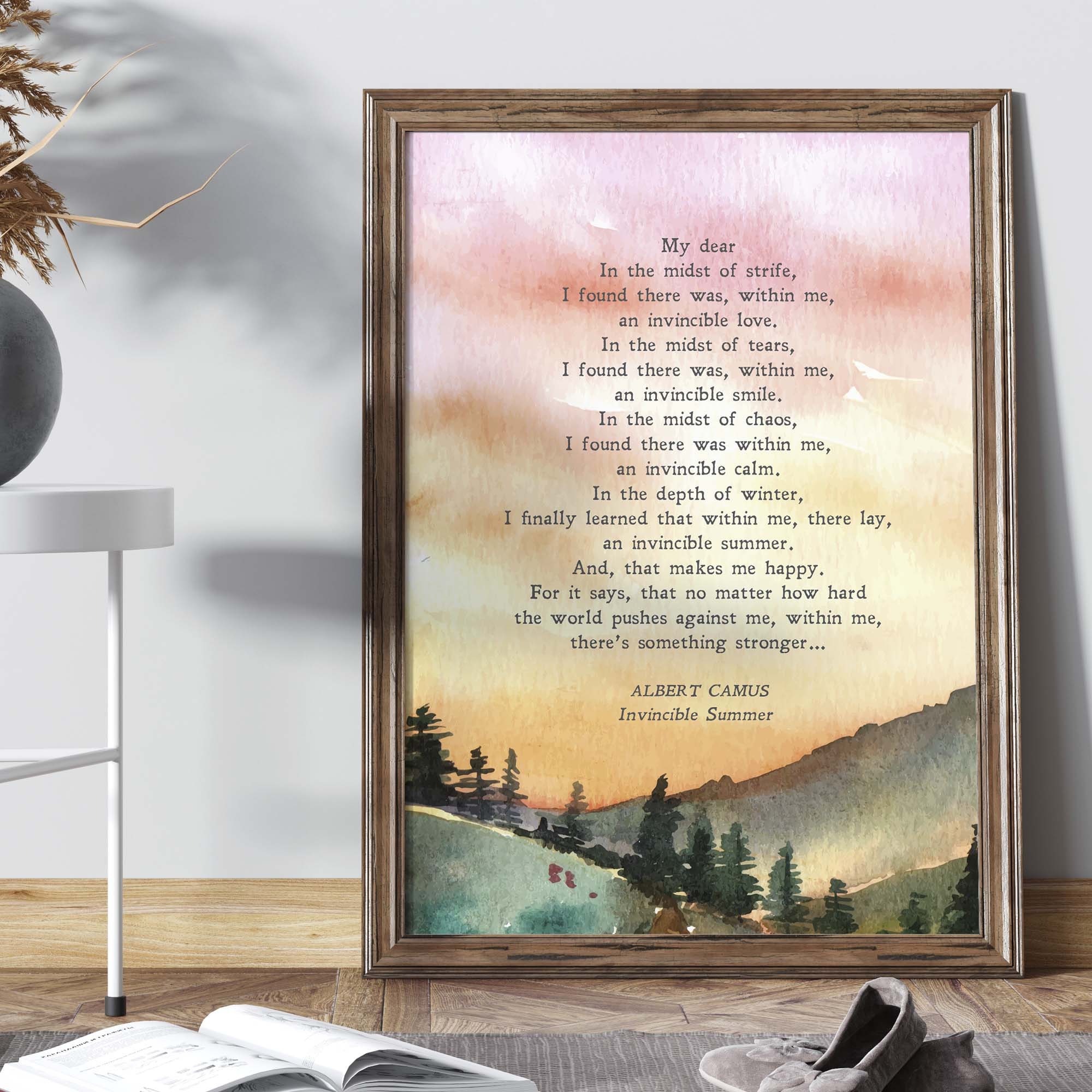 Invincible Summer V2 Albert Camus Poem Literature | Etsy