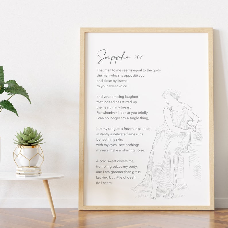 Buy Sappho 31 | Love Poem | Lesbian | Pride Gift | Literary Gift ...
