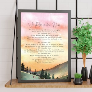 We Remember Him | Poem | Funeral Poem | Sympathy Gift | Bereavement ...