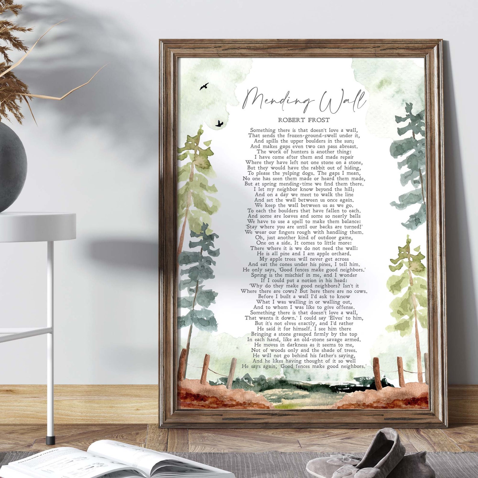 Mending Wall Robert Frost Poem Borders Neighbors - Etsy