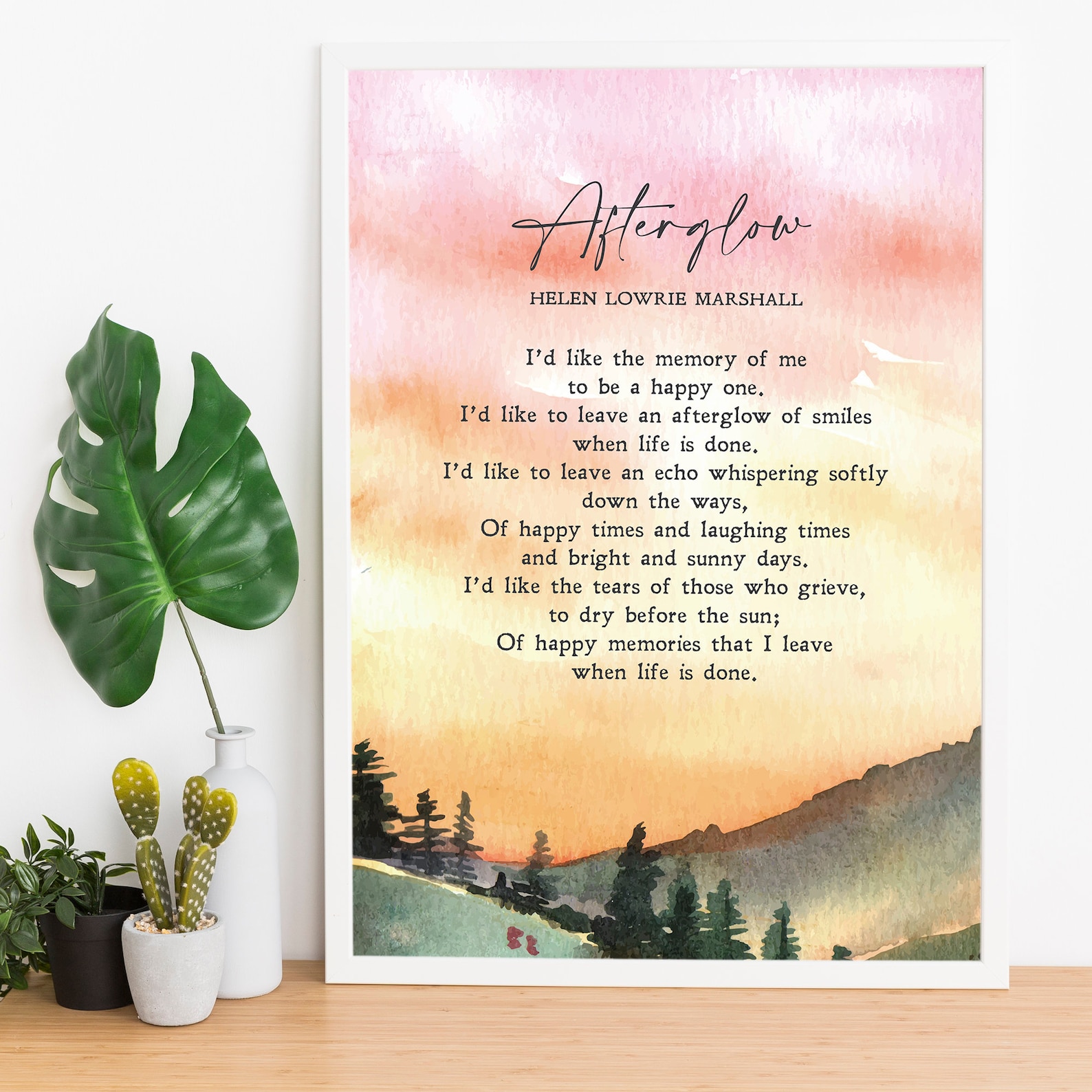 Afterglow Helen Lowrie Marshall Funeral Poem Sympathy - Etsy