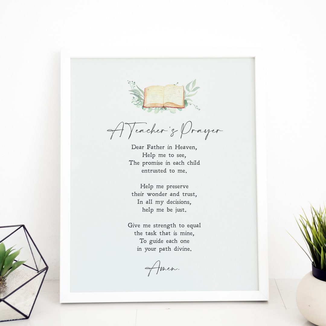 A Teacher's Prayer | Education | School | Religion | Christian | Wall ...