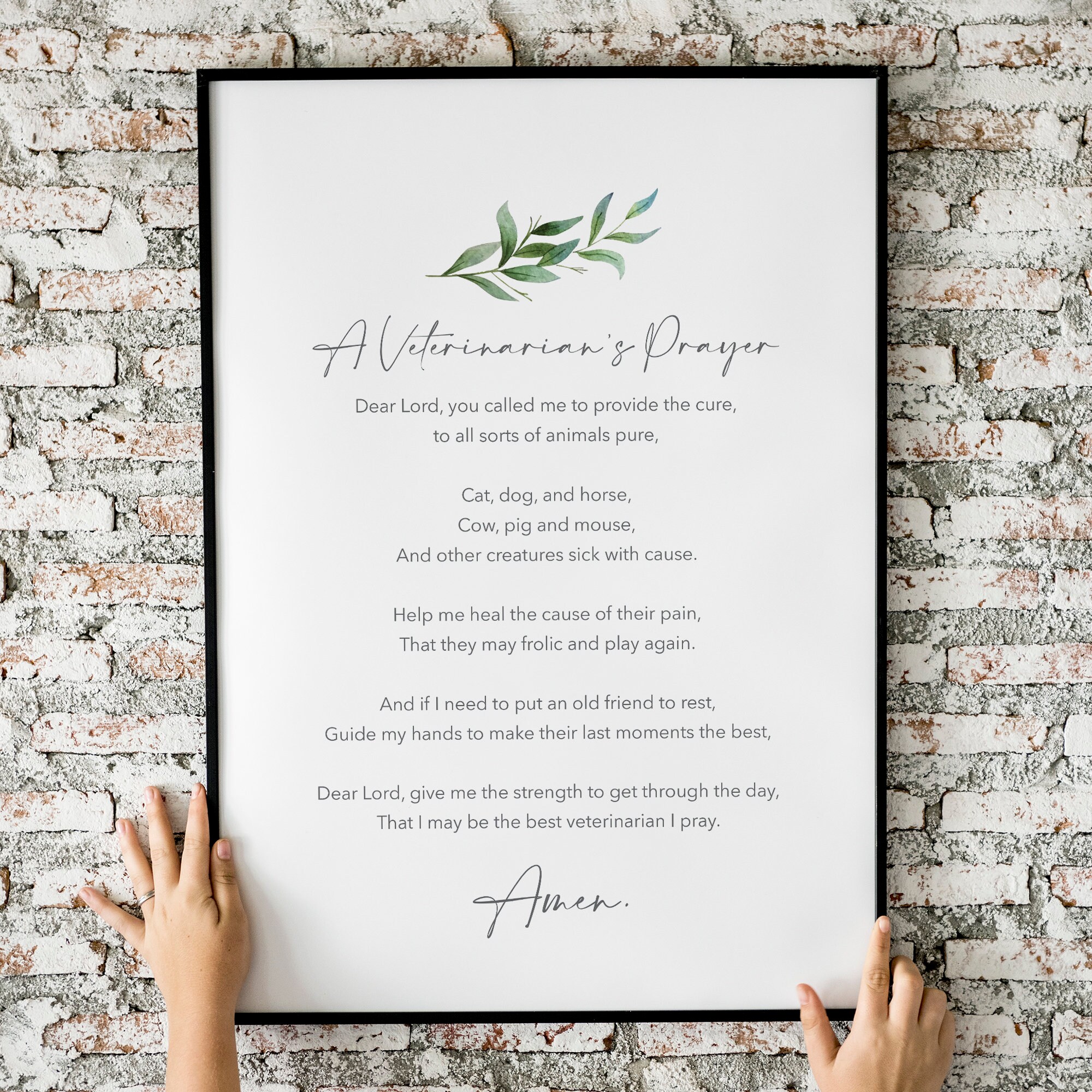 Veterinarian's Prayer Gift for Vet Christian Prayer | Etsy