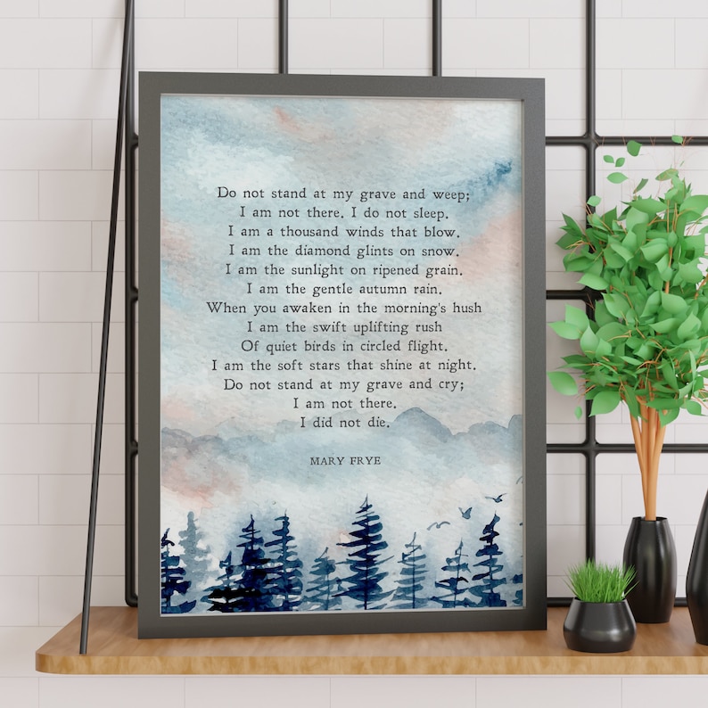 Do Not Stand at My Grave and Weep Mary Frye Illustrated | Etsy