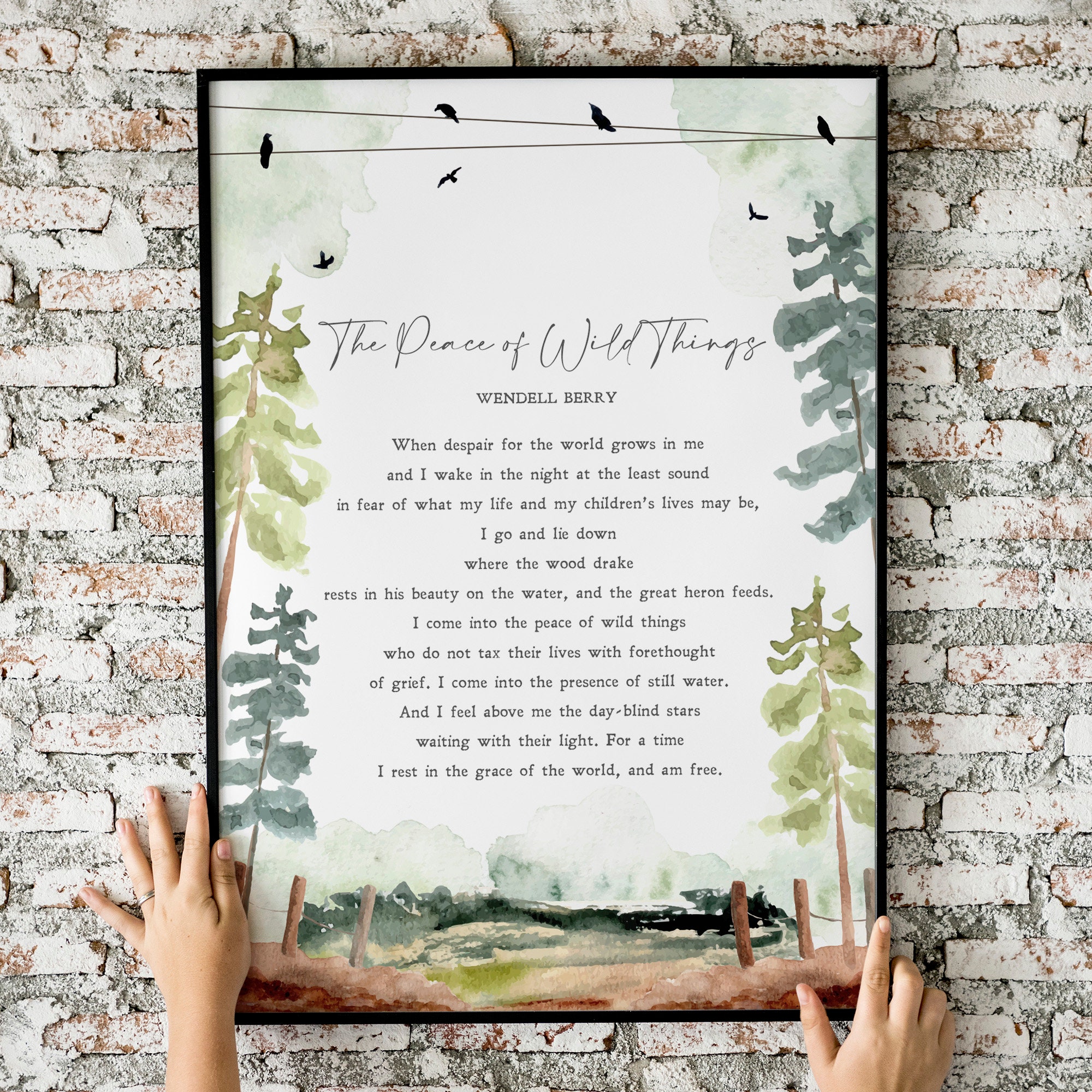 The Peace of Wild Things v2 Wendell Berry Poem Hope | Etsy