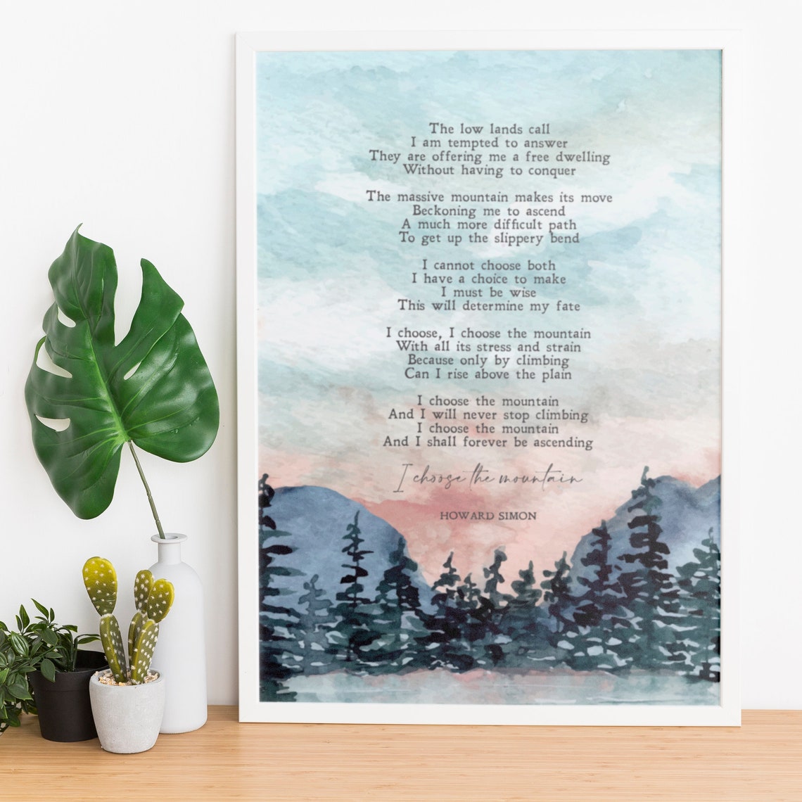 I Choose the Mountain Howard Simon Poem Hiker Nature - Etsy