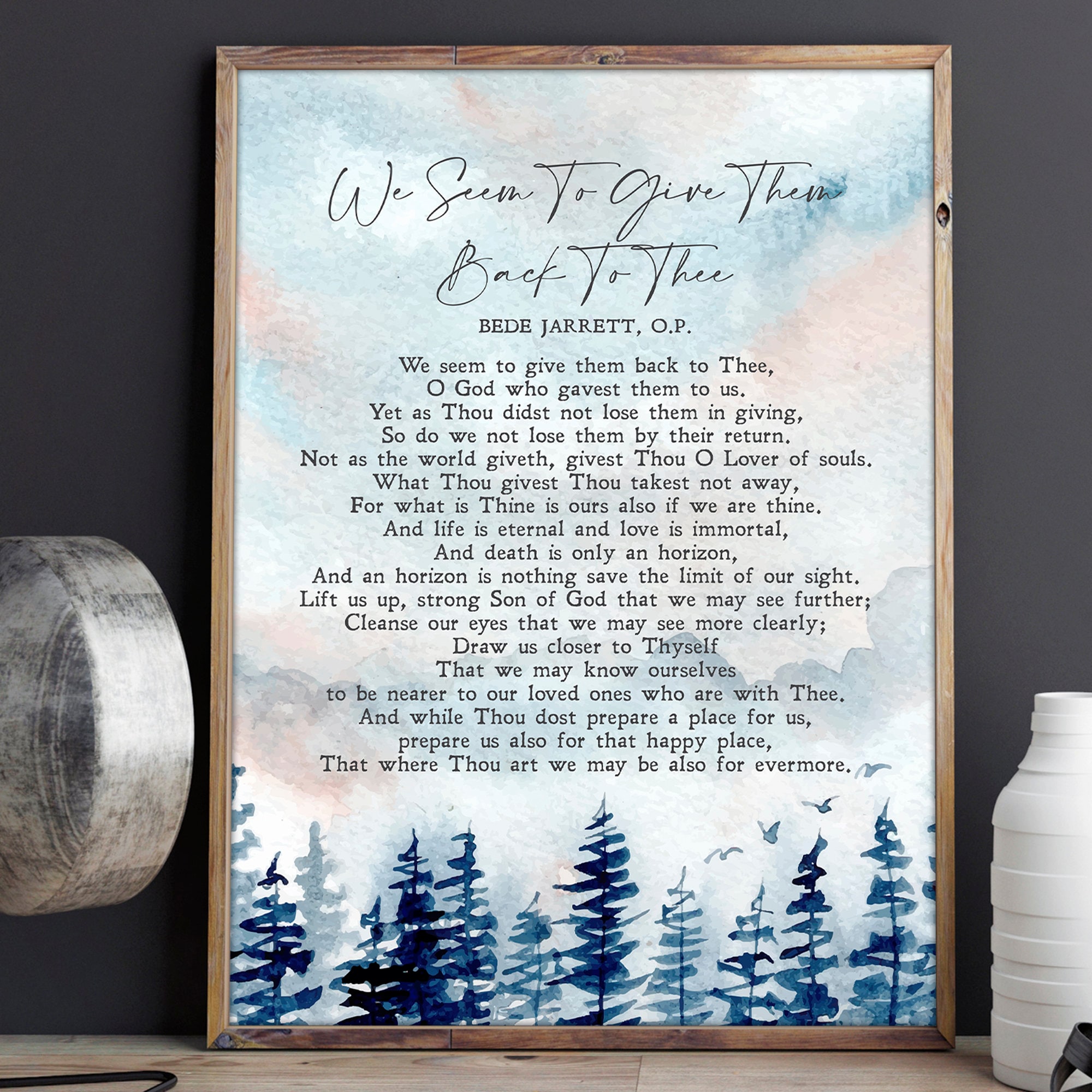 We Seem to Give Them Back to Thee Bede Jarrett OP Prayer - Etsy