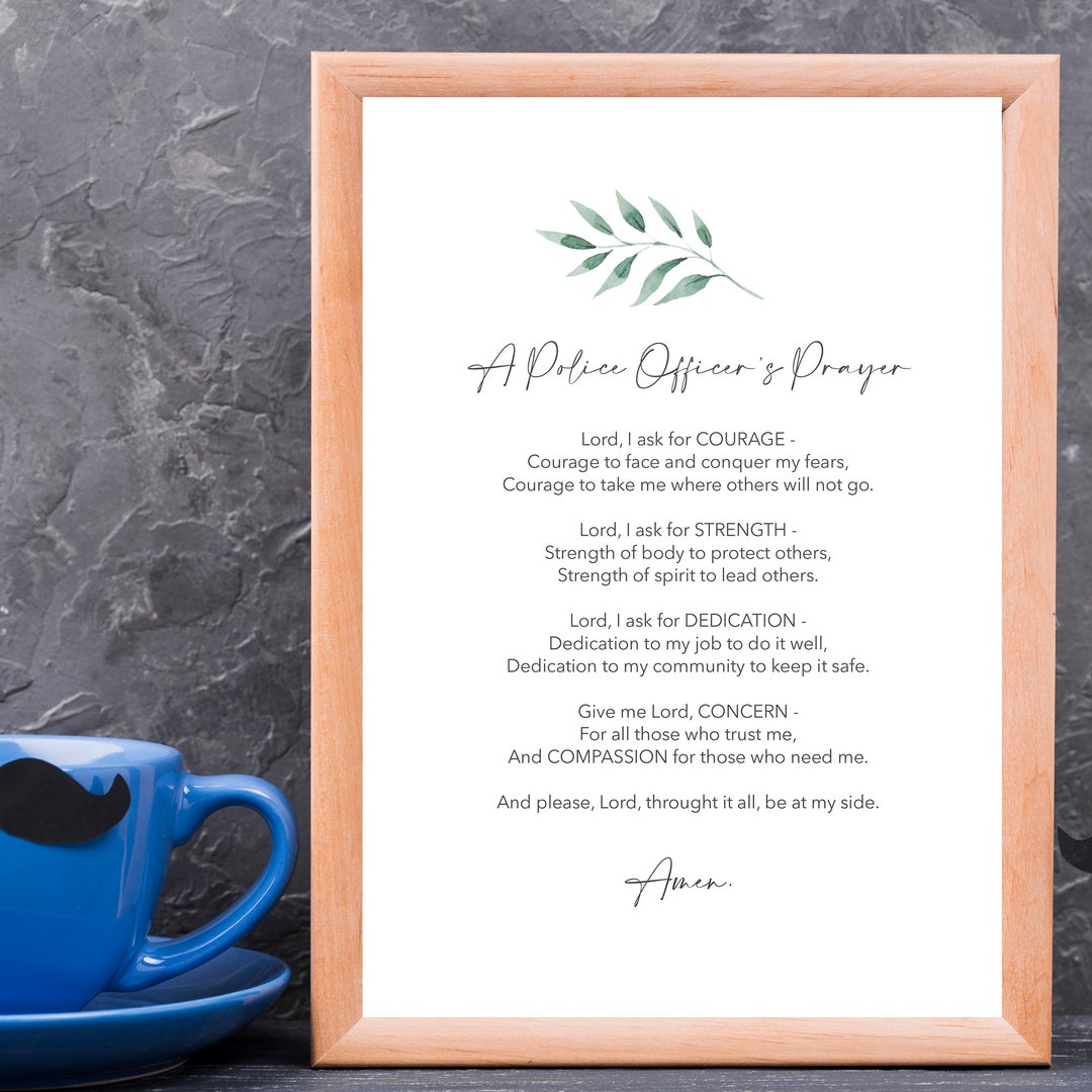 Police Officer's Prayer | Policeman Gift | Christian | Wall Art ...