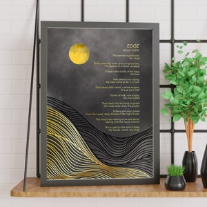 Edge | Sylvia Plath | Poem | Dark | Print | Wall Art | Quote | INSTANT ...