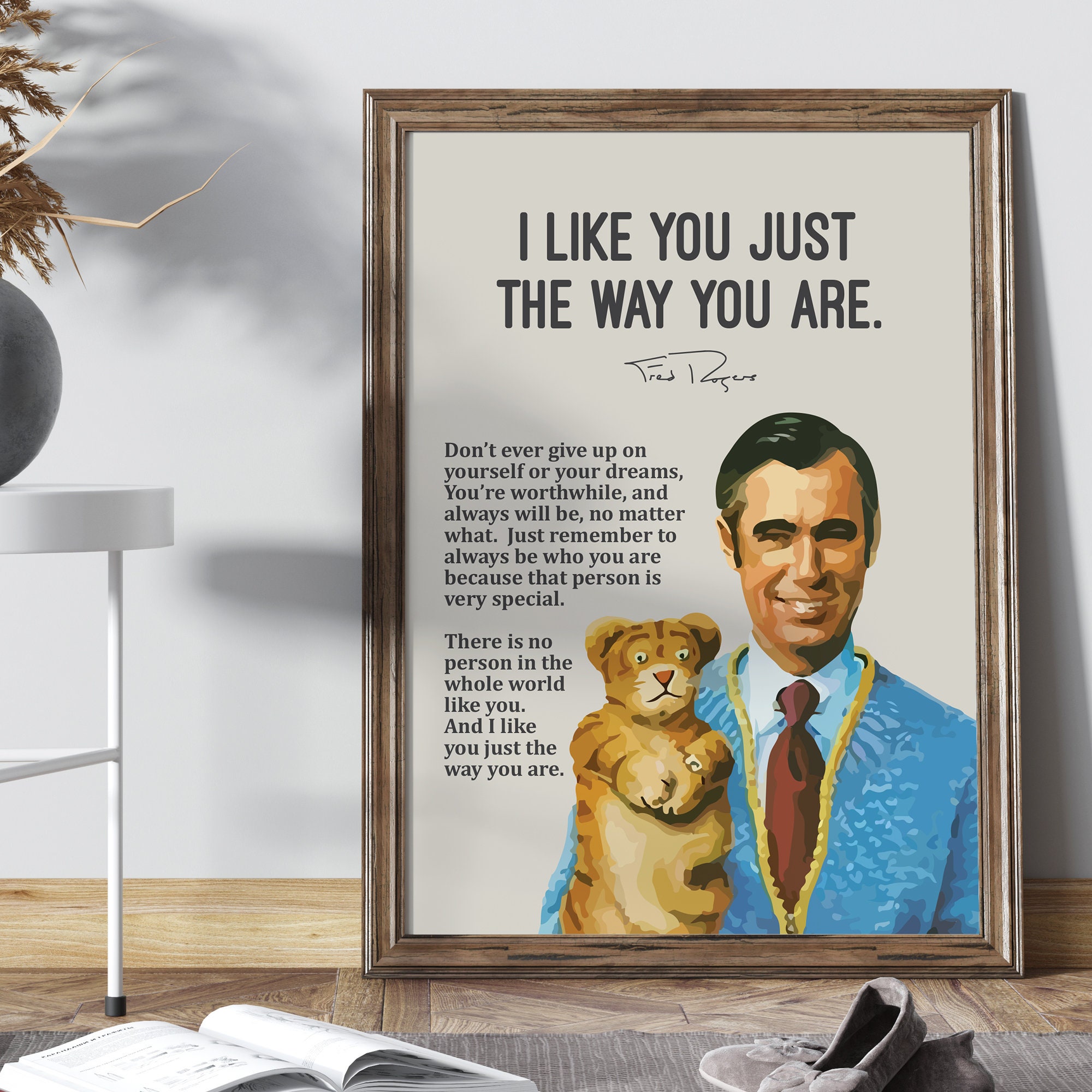 Mr. Rogers Quote I Like You Just the Way You Are - Etsy