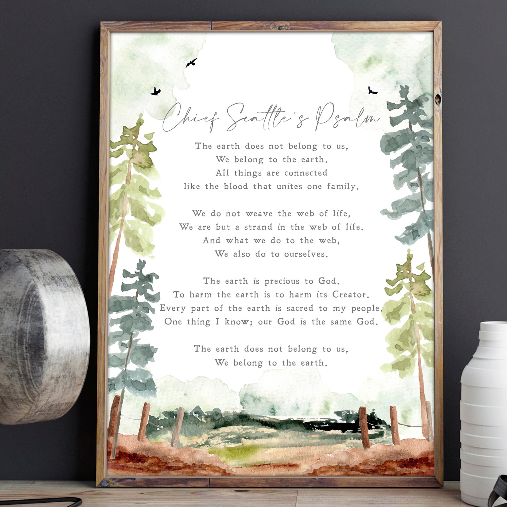 Chief Seattle's Psalm Poem Nature Art Inspiration - Etsy