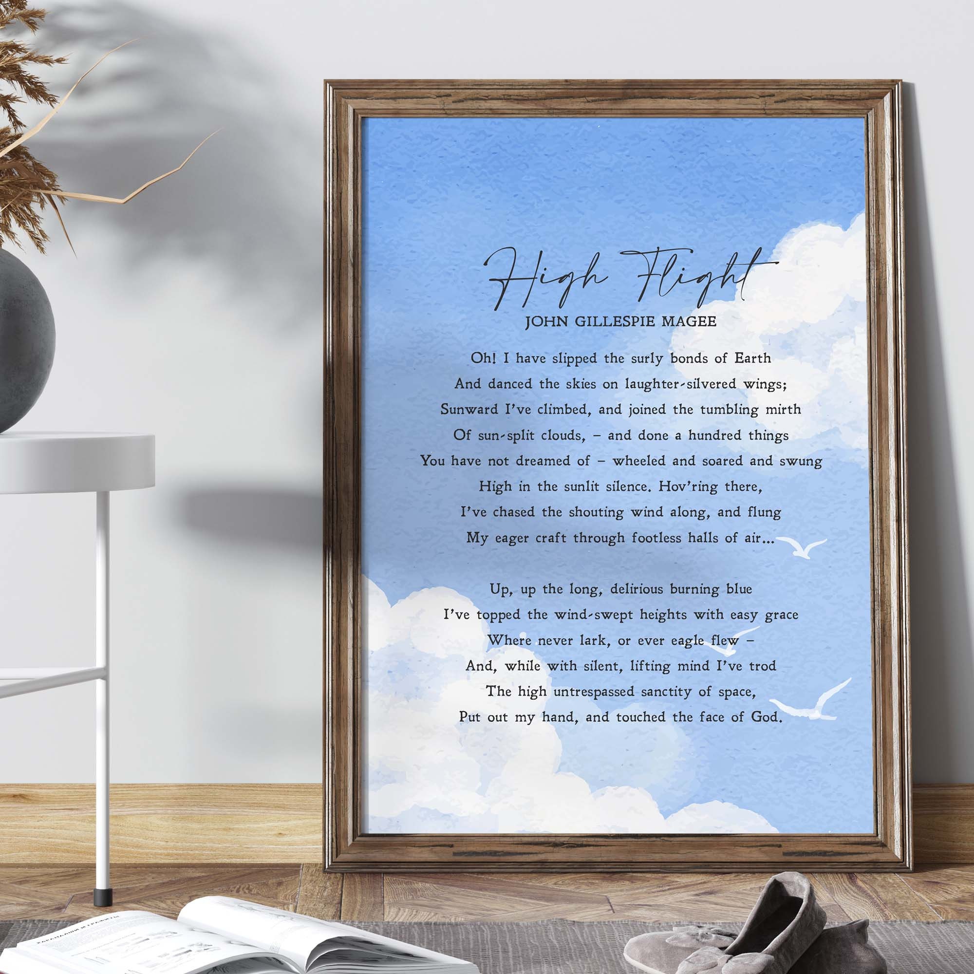 High Flight John Gillespie Magee Poem Flight Aviation | Etsy