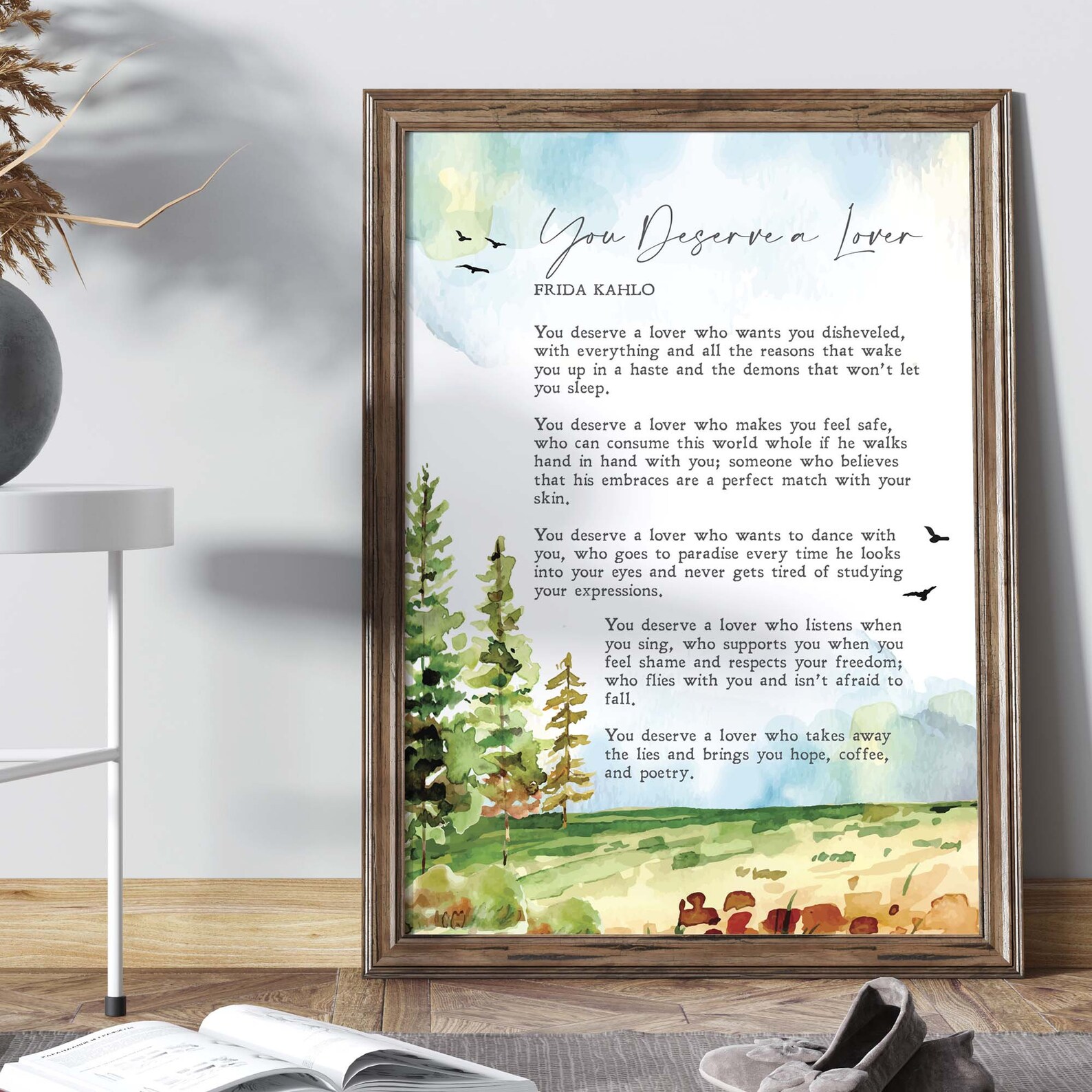 Frida Kahlo Poem | You Deserve A Lover | Watercolor | Philosophy ...