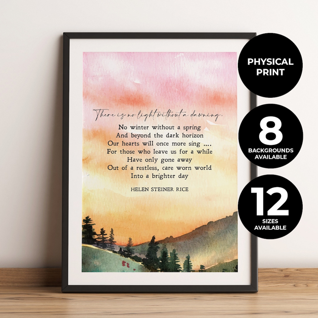 There is No Light Without Dawning Helen Steiner Rice Funeral Poem ...