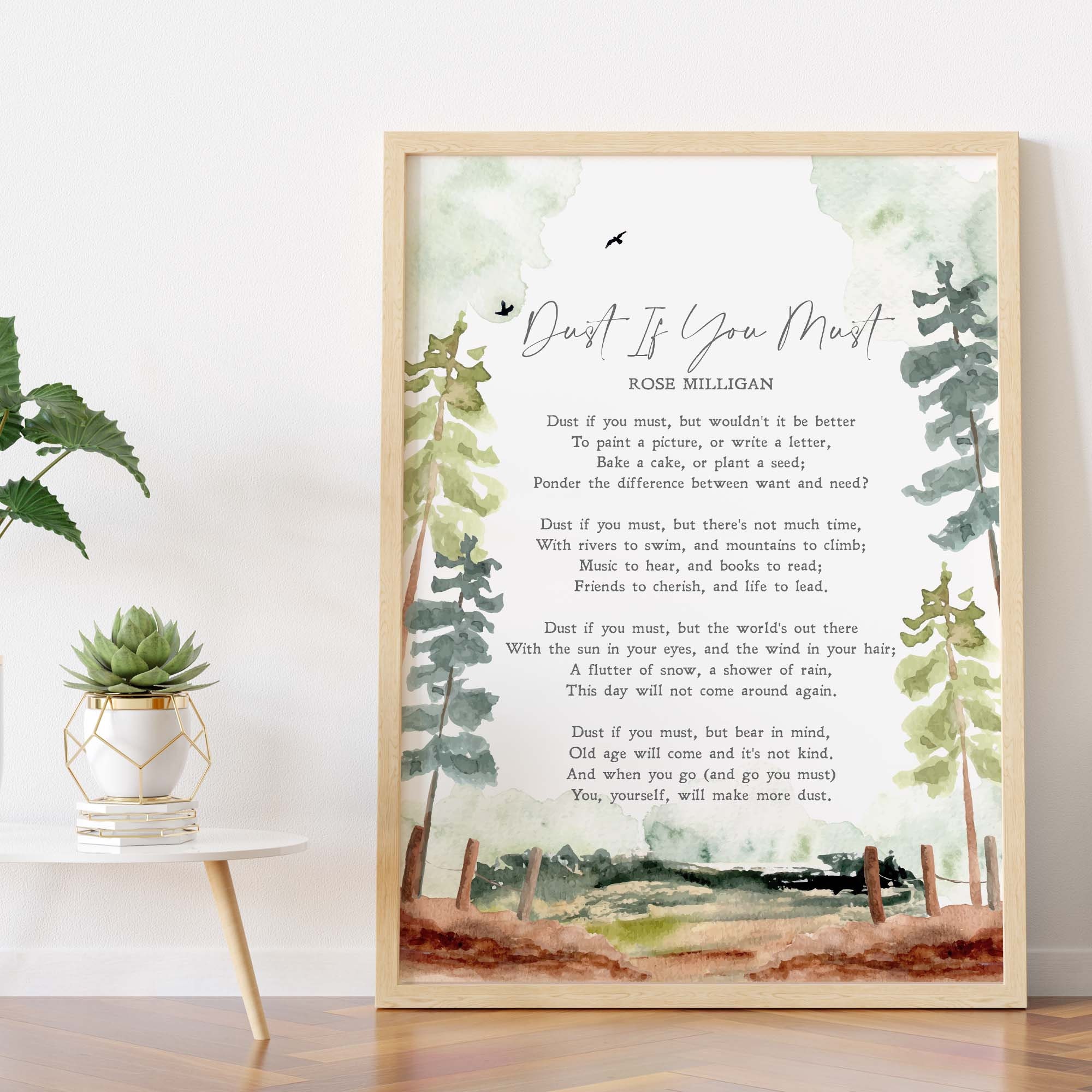 Dust If You Must Rose Milligan Poem Nature Living Life - Etsy