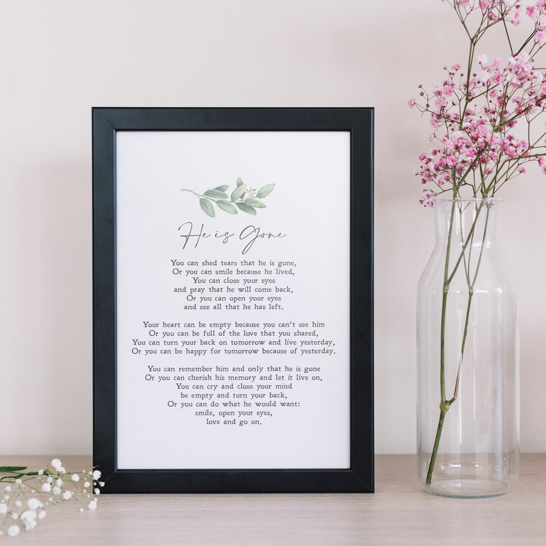 He is Gone | David Harkins | Poem | Funeral | Grief | Mourning ...