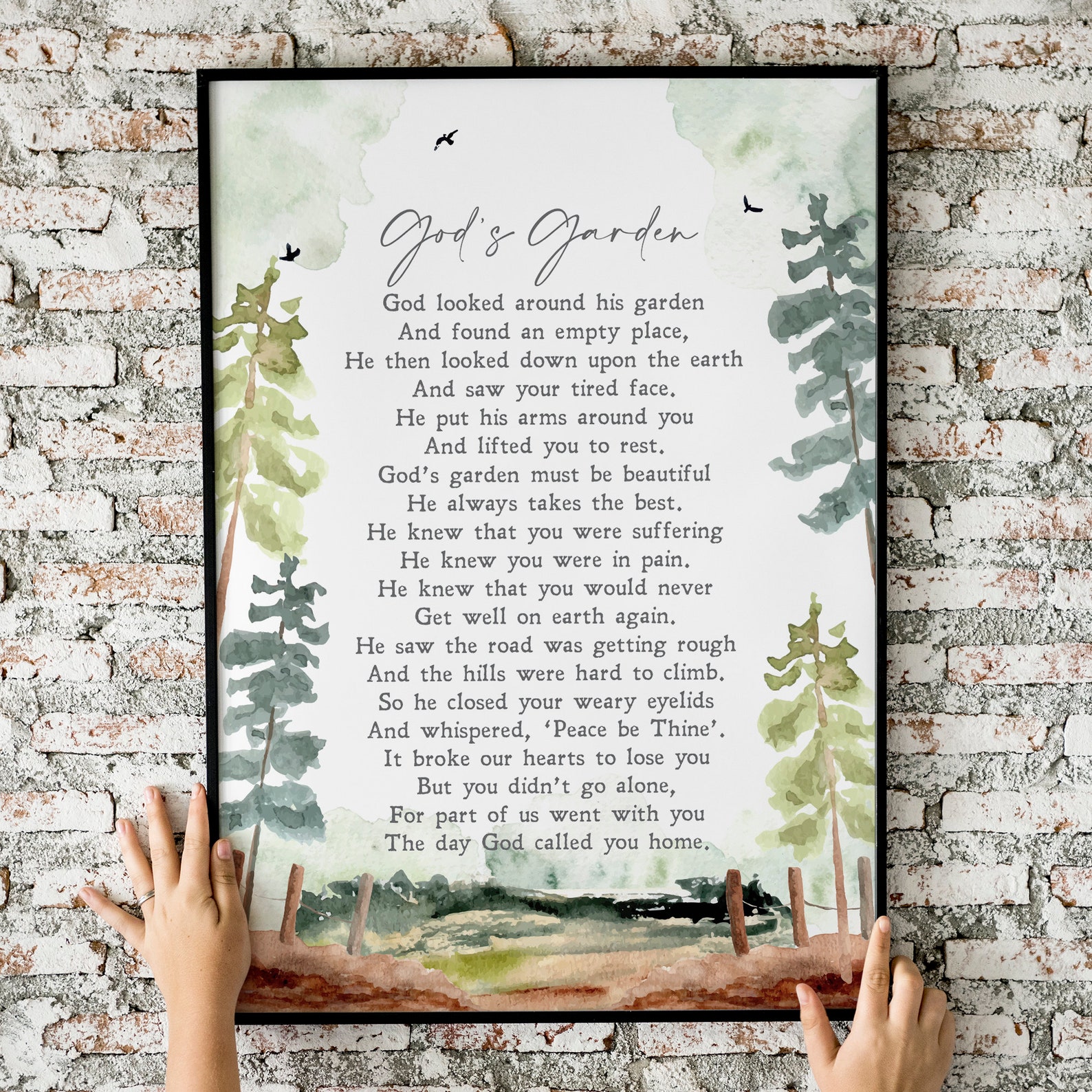 God's Garden Suffering Pain Funeral Poem Sympathy - Etsy