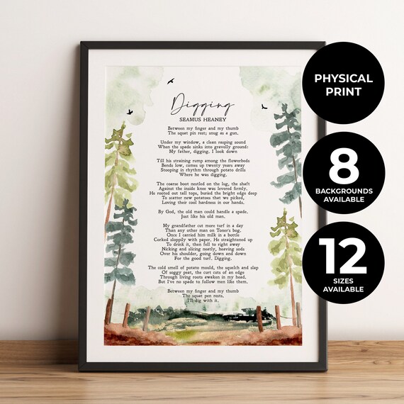 Digging Seamus Heaney Poem Life Watercolor Family - Etsy